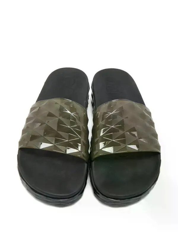 JIMMY CHOO Diamond-patterned Platform Slides