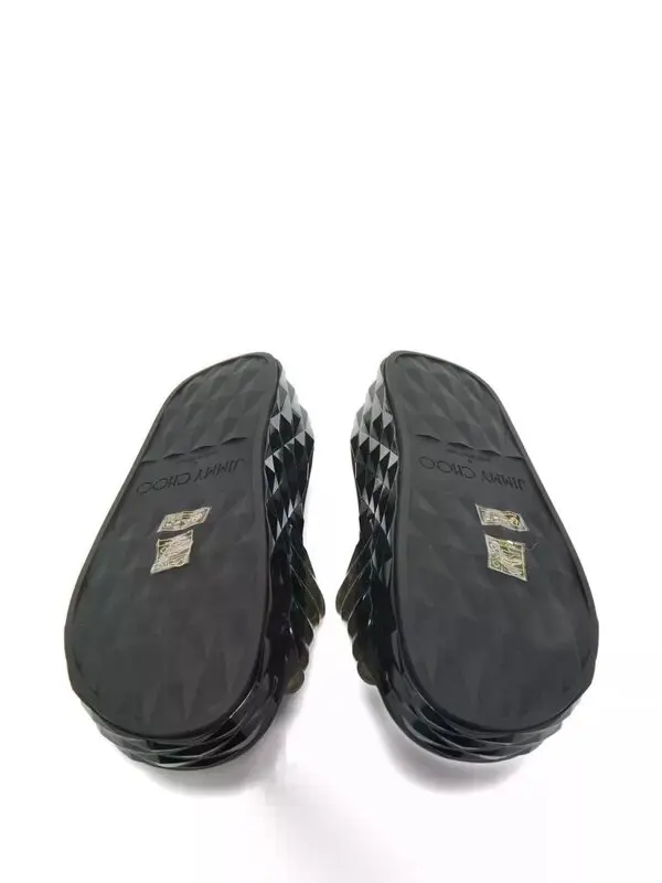 JIMMY CHOO Diamond-patterned Platform Slides