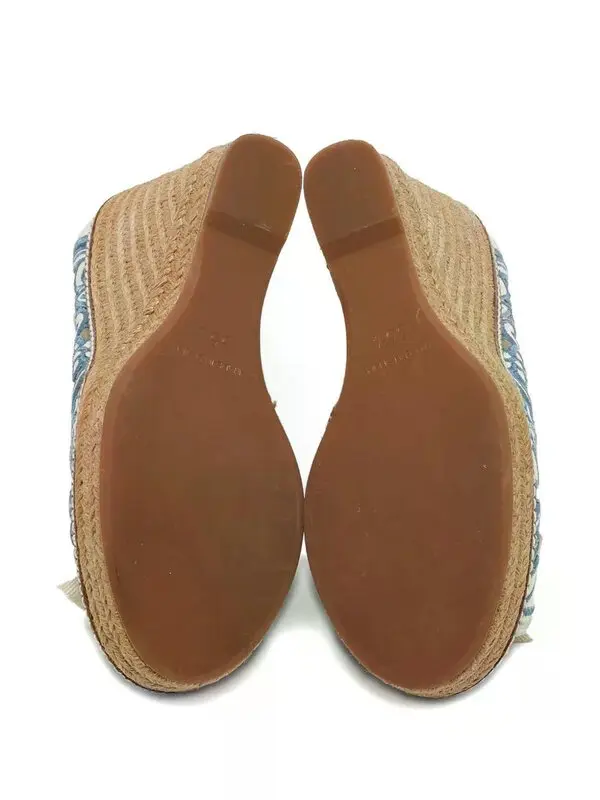 Tory Burch Lace And Leather Wedge Pumps