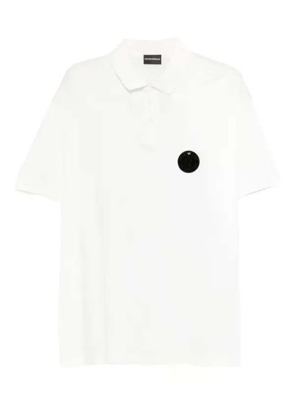 Emporio Armani Appliqué Polo Shirt - White