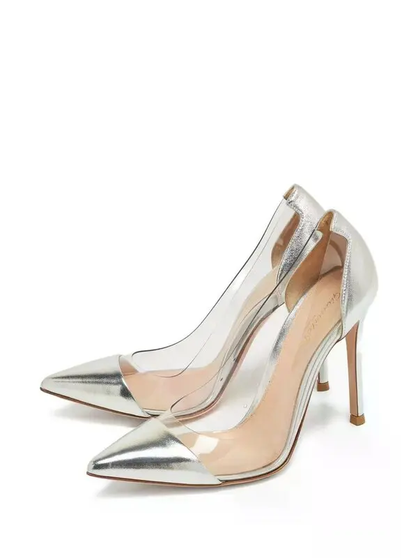 GIANVITO ROSSI 100mm Plexi Metallic-effect Pumps - Silver