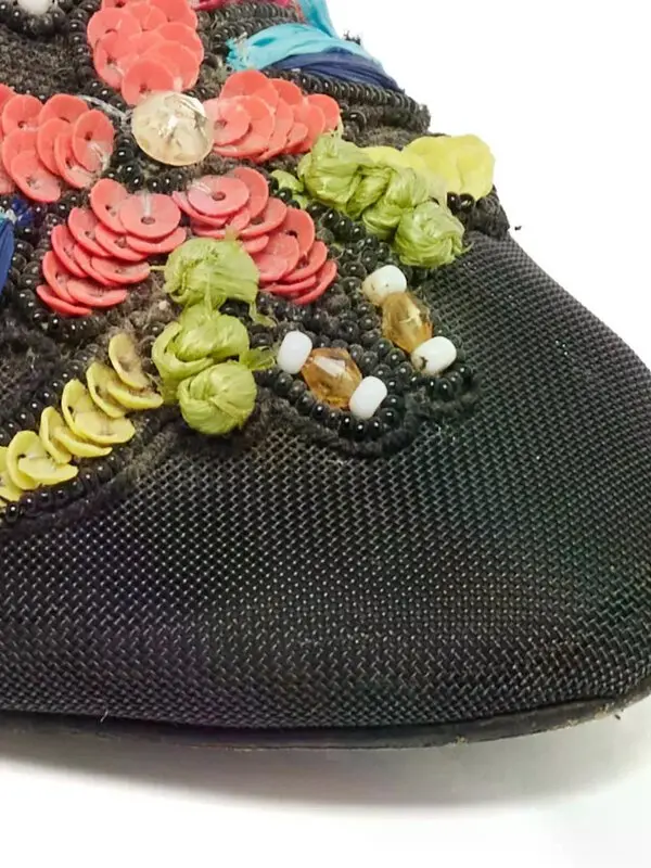 Oscar De La Renta Mesh Embellishment Mules