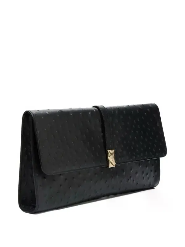 Loulou De Saison Mohini Ostrich-effect Leather Clutch