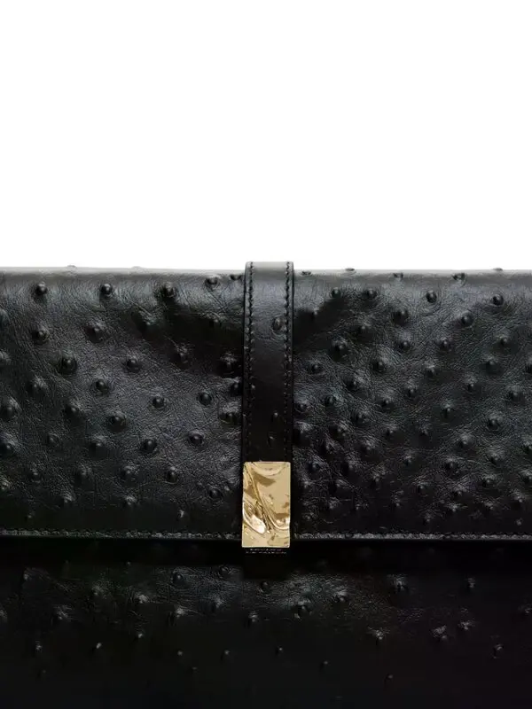 Loulou De Saison Mohini Ostrich-effect Leather Clutch
