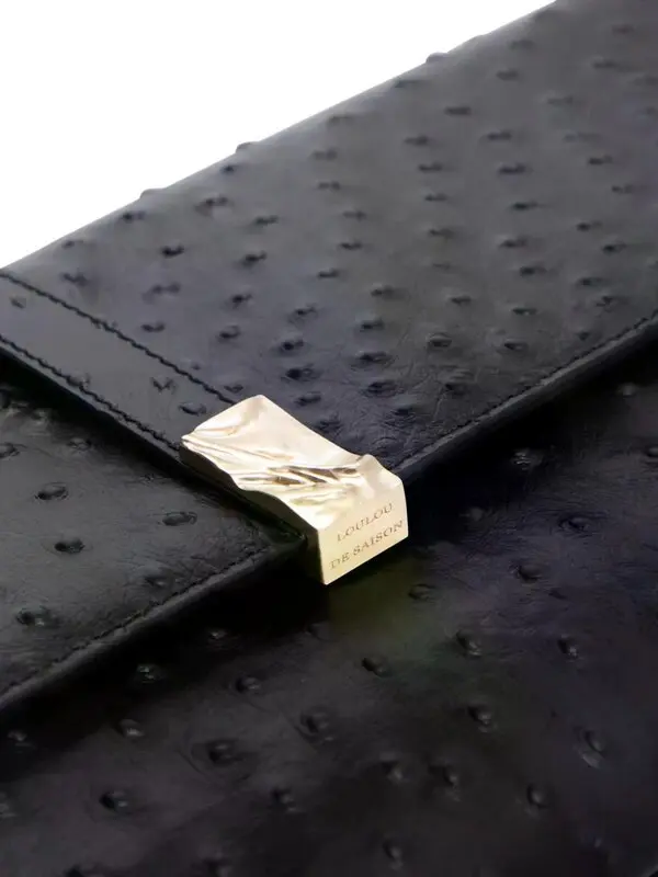 Loulou De Saison Mohini Ostrich-effect Leather Clutch