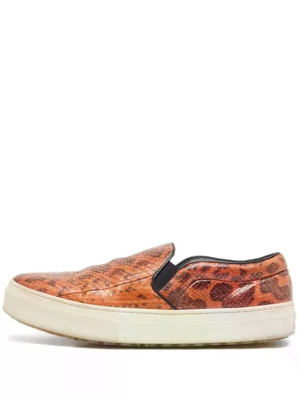 Celine Snakeskin Leather Slip-on Sneakers