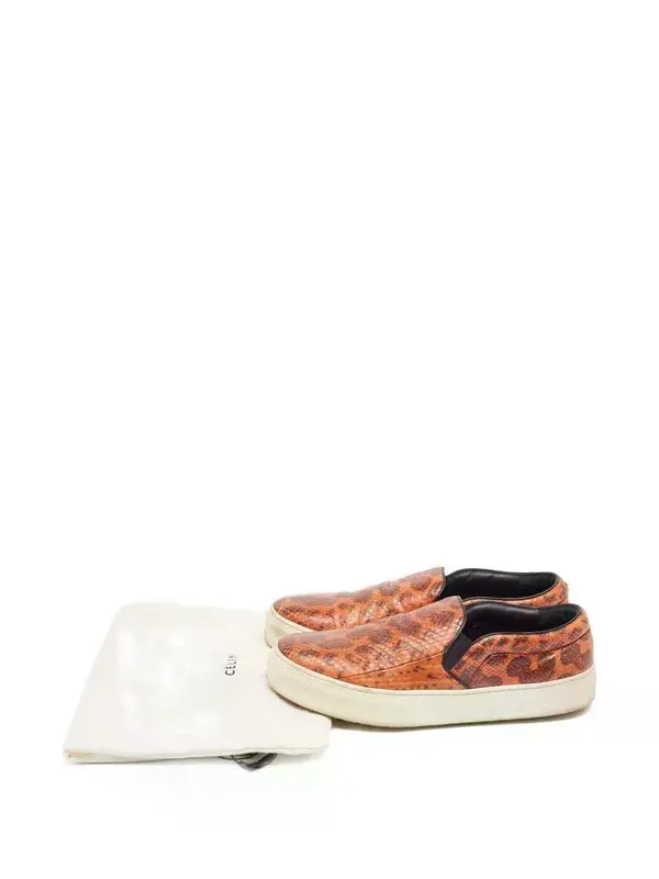 Celine Snakeskin Leather Slip-on Sneakers