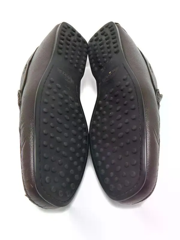 TOD'S Double T Leather Loafers - Brown