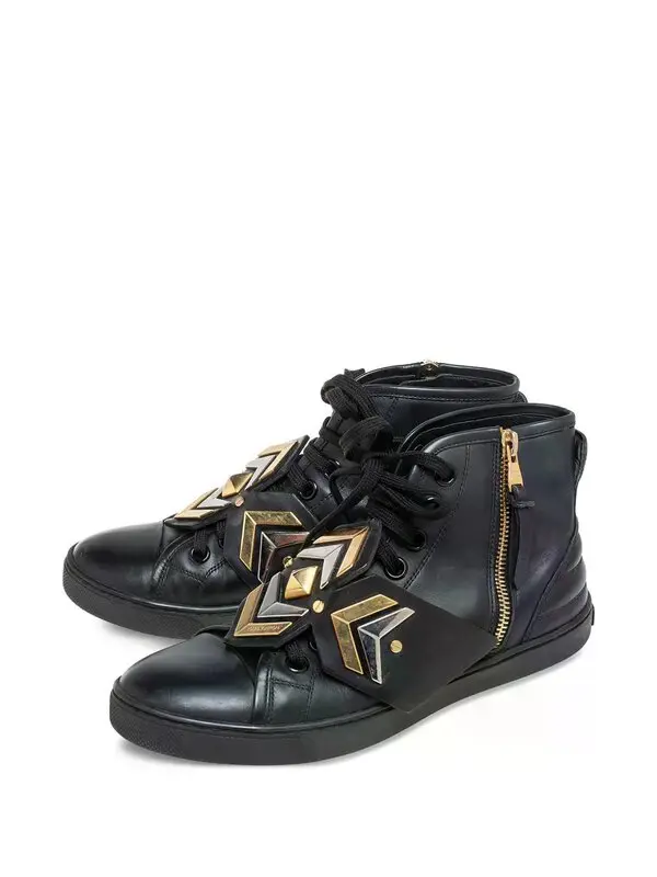 LOUIS VUITTON Logo-plaque Leather Sneakers