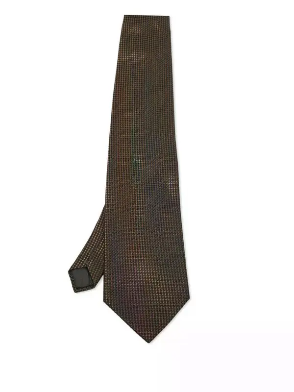 LANVIN Silk Pattern Tie - Brown