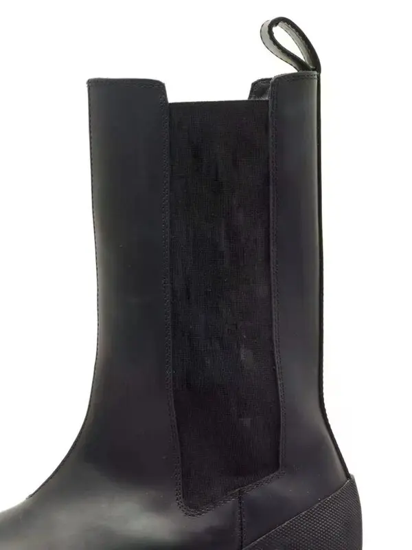 Off-White Leather Pull-on Boots