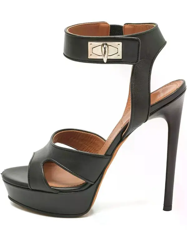 Givenchy Ankle-strap Leather Heeled Sandals - Black