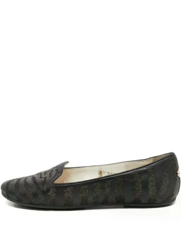 Roberto Cavalli Leather Striped-pattern Loafers