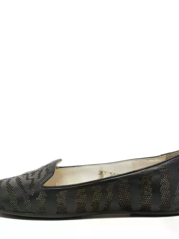 Roberto Cavalli Leather Striped-pattern Loafers