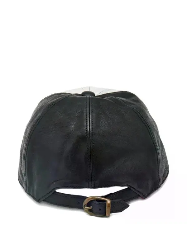 Marc Jacobs Leather Baseball Cap With Scratch Pattern And Trim