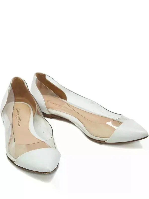 GIANVITO ROSSI Pointed-toe Ballet Flats - White