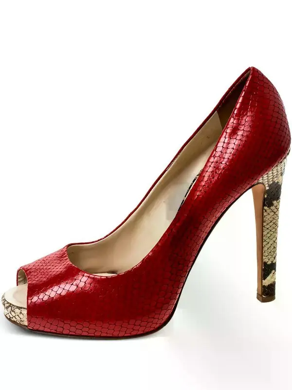 GIUSEPPE ZANOTTI 120mm Python-embossed Peep-toe Pumps
