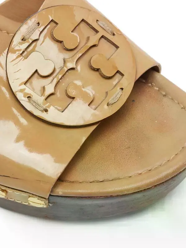 Tory Burch Patent Leather Wedge Sandals
