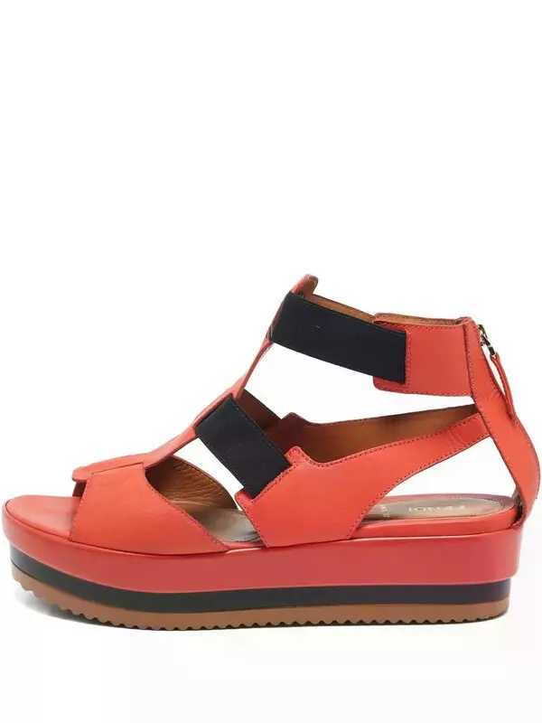 Fendi Platform Leather Sandals