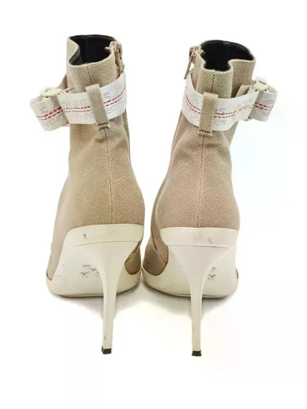 Off-White 100mm Buckle-strap Canvas Boots