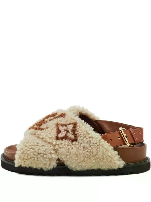 LOUIS VUITTON Shearling Paseo Mules