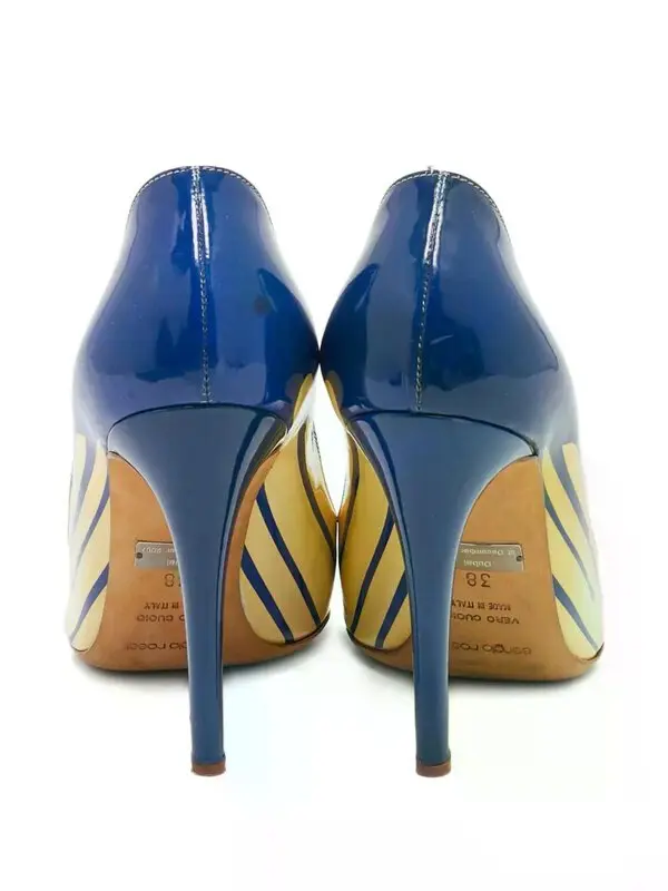 SERGIO ROSSI 105mm Striped Leather Pumps