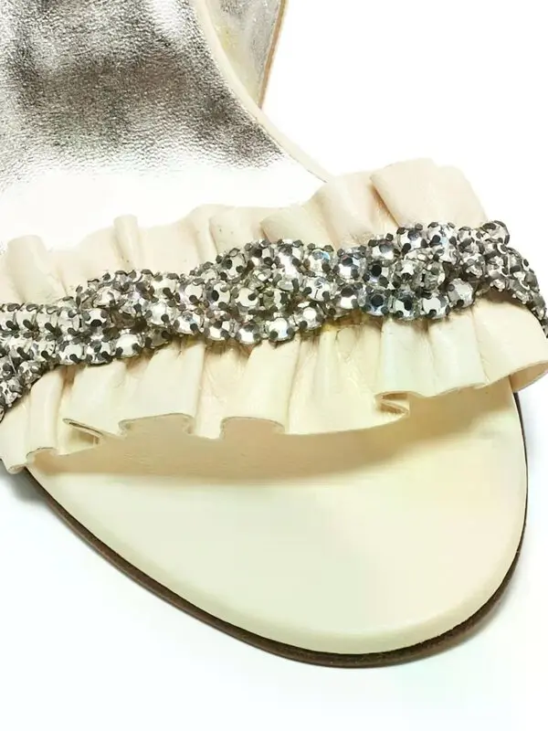 GINA Crystal-embellished Leather Sandals