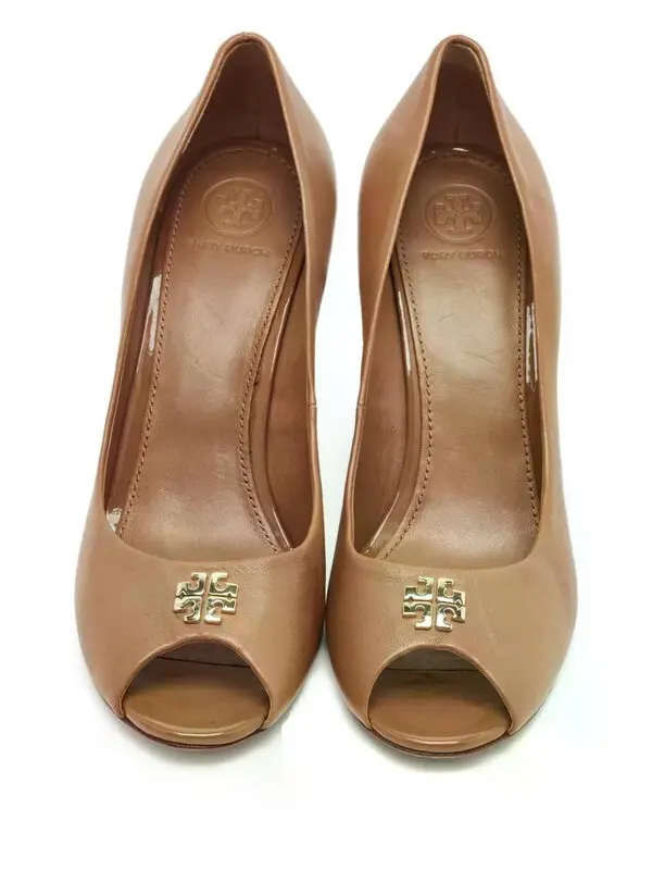 Tory Burch Reva Leather Peep-toe Pumps