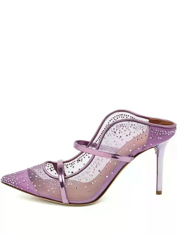 MALONE SOULIERS Maureen Crystal-embellished Mules - Purple