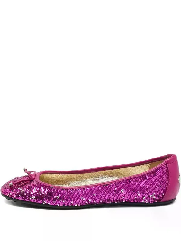 JIMMY CHOO Sequins Leather Ballet Flats