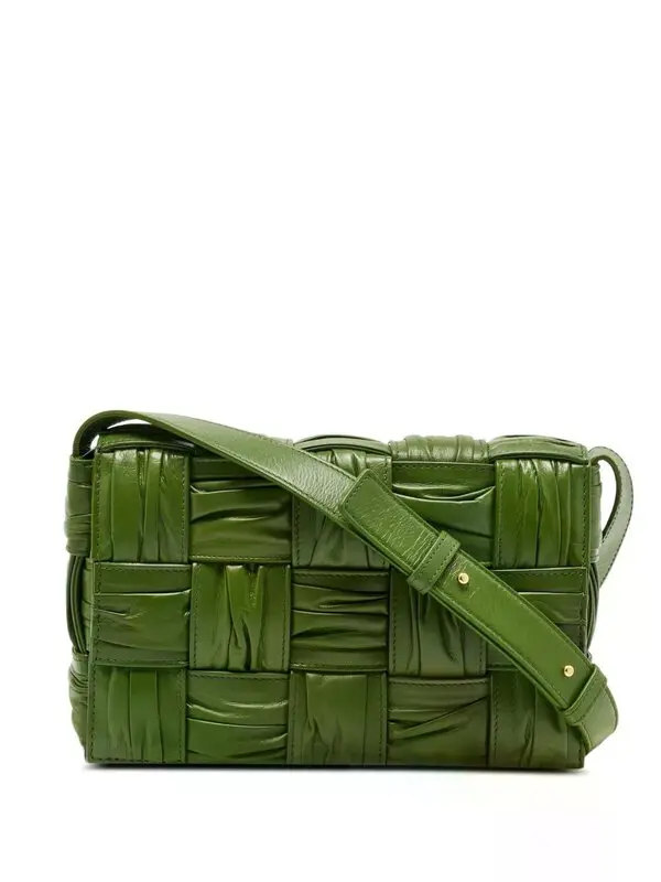 Bottega Veneta Leather Plissé Cassette Shoulder Bag