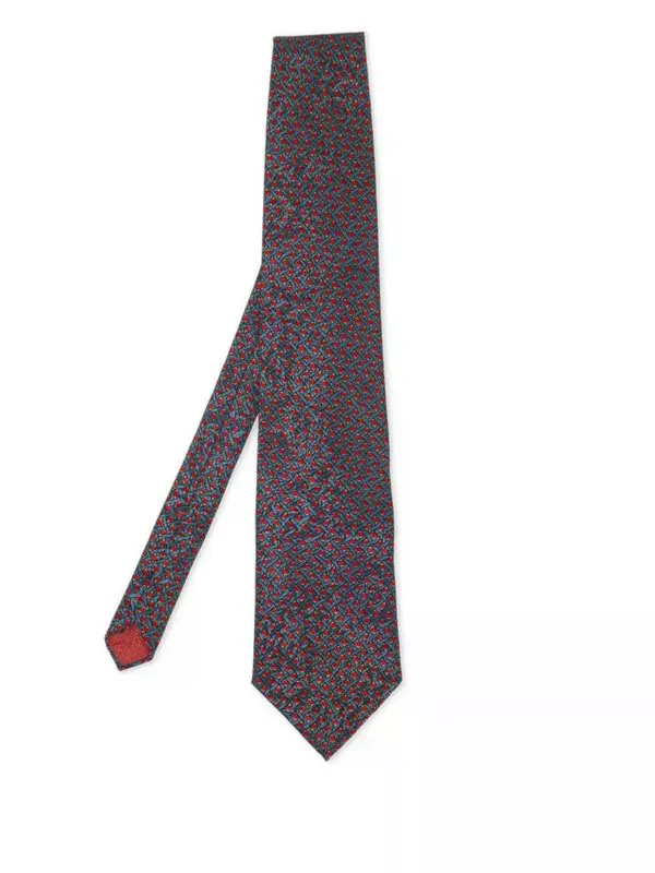 Dior Geometric-print Standard Neck Tie - Blue