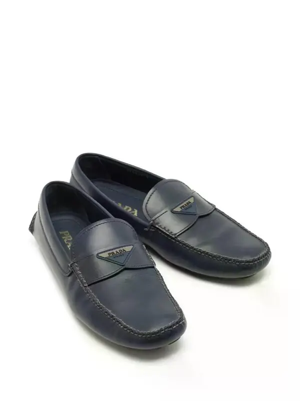 Prada Leather Logo-detail Loafers