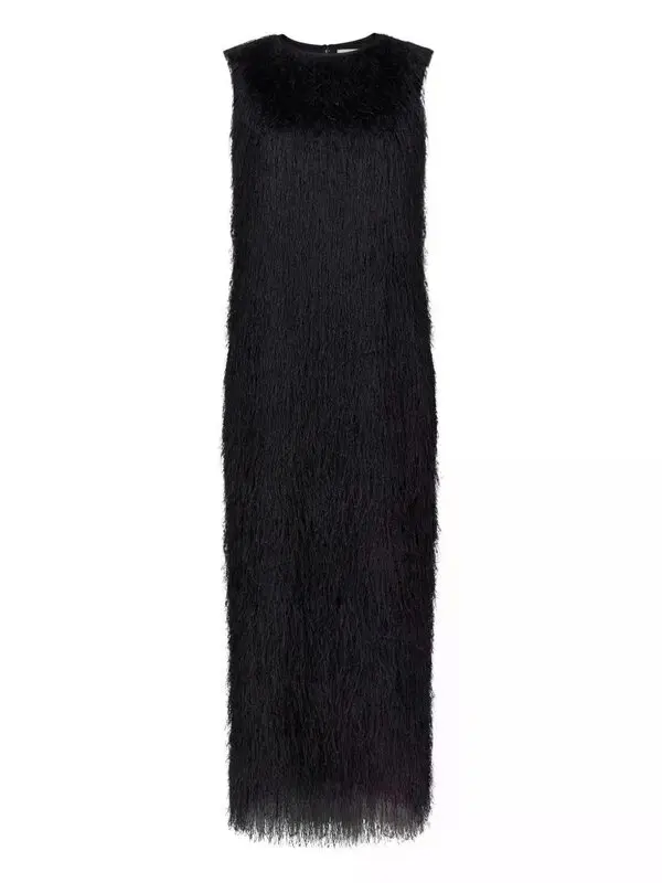 Loulou De Saison Tiwa Fringed Midi Dress - Black