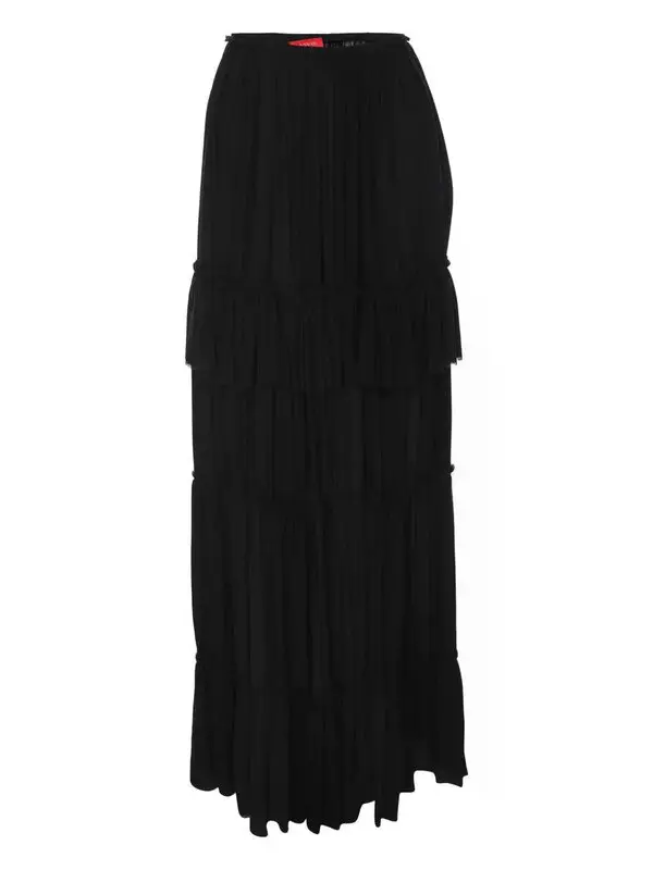 LANVIN Layered Ruffled Silk Maxi Skirt