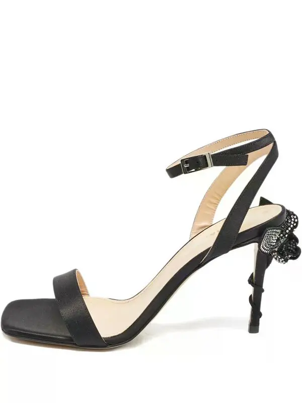 Mach & Mach Satin Bow-embellishment Sandals