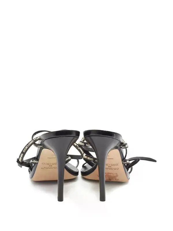 JIMMY CHOO 100mm Logo-print Leather Sandals
