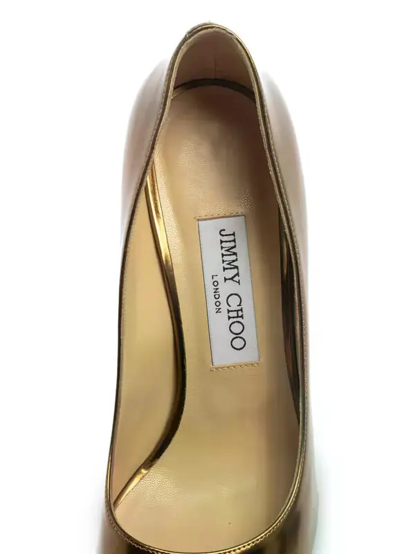 JIMMY CHOO 100mm Metallic-leather Pumps