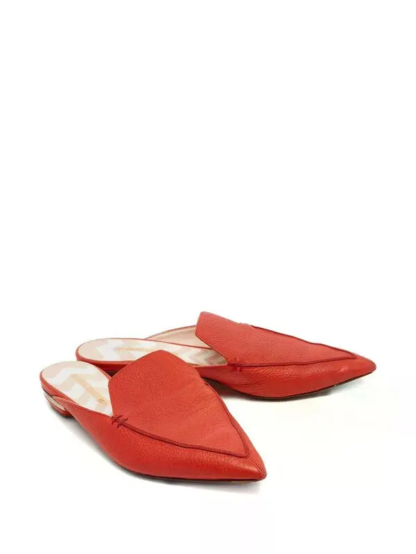 NICHOLAS KIRKWOOD Leather Pointed Toe Mules - Red