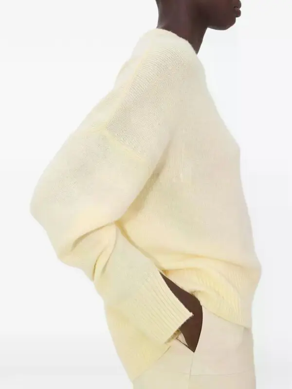 Loulou De Saison Anton Drop Shoulder Ribbed Sweater - Neutrals