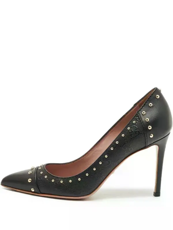 Gucci Gg Studded Leather Pointed Pumps