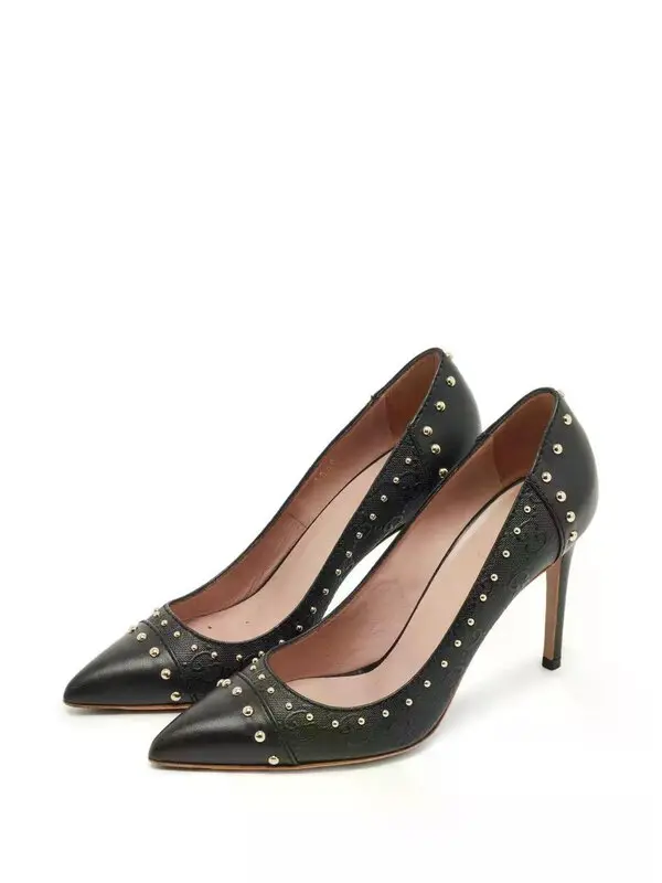 Gucci Gg Studded Leather Pointed Pumps