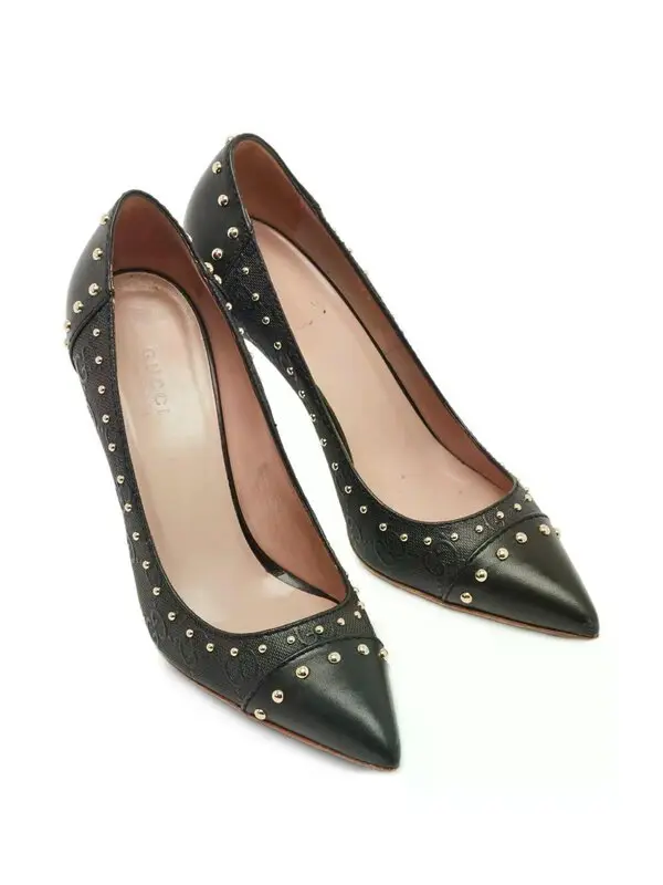 Gucci Gg Studded Leather Pointed Pumps