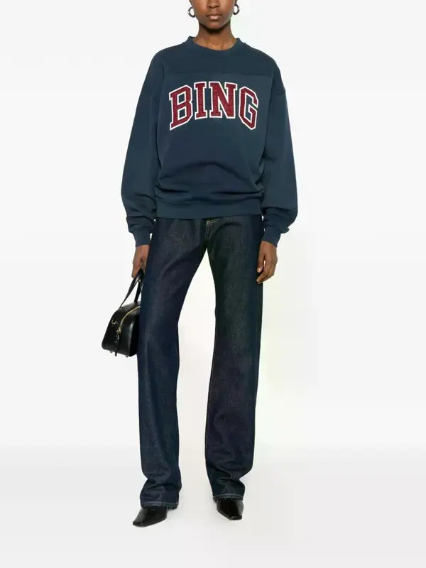 ANINE BING Logo Sweater - Blue