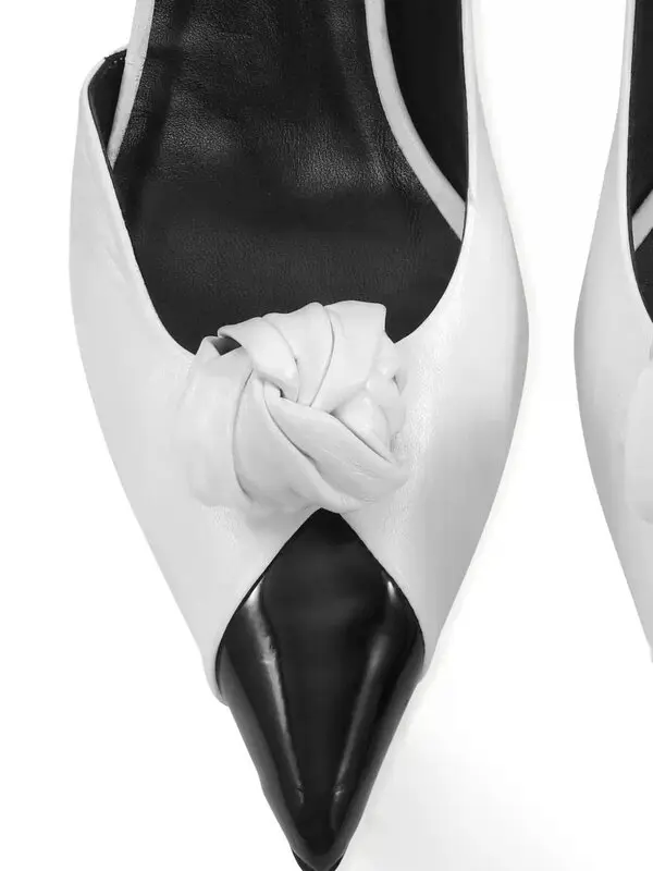 ROTATE BY BIRGER CHRISTENSEN Knot-appliqué Leather Pumps - White