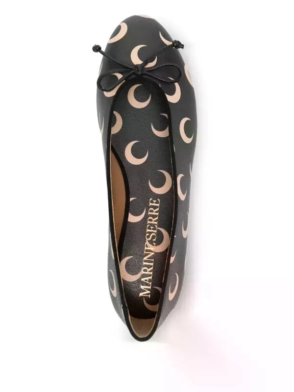 MARINE SERRE Crescent Moon Print Ballet Flats