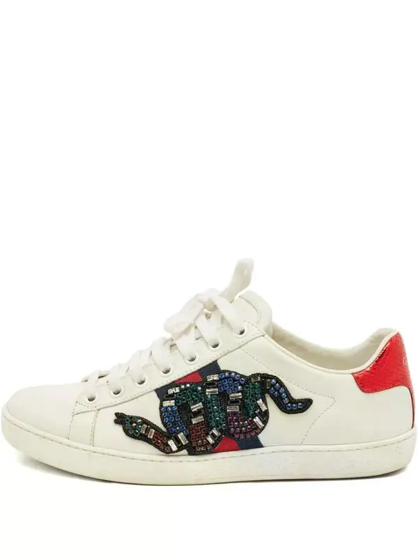 Gucci Ace Leather Sneakers - White