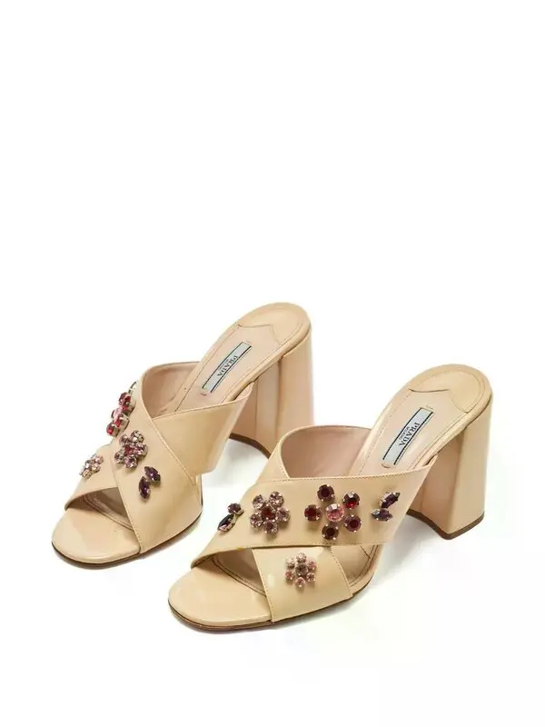 Prada Criss-cross Round-toe Sandals
