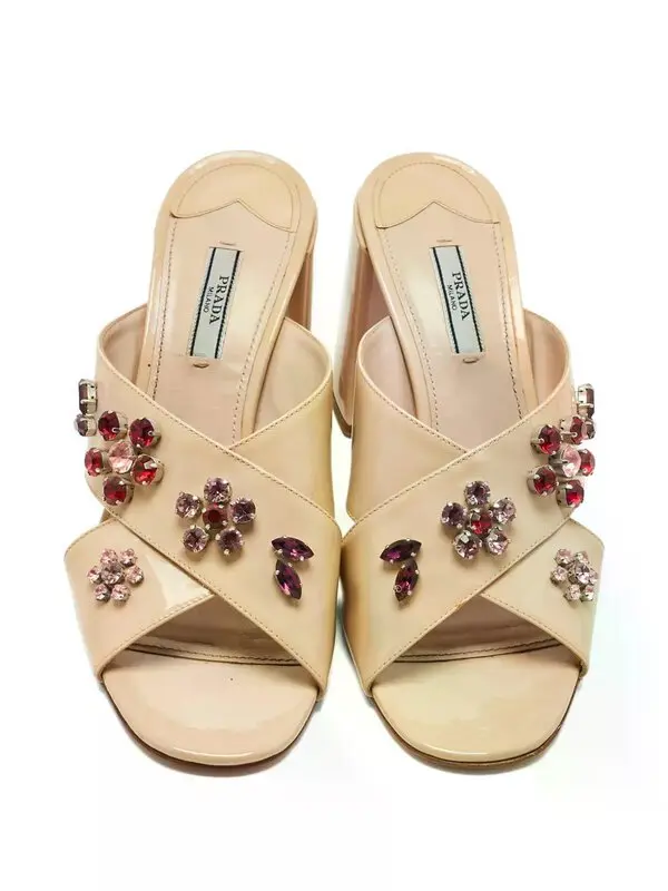 Prada Criss-cross Round-toe Sandals