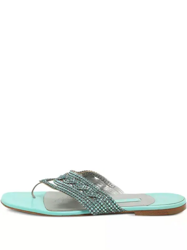 GINA Crystal Thong Flats - Blue
